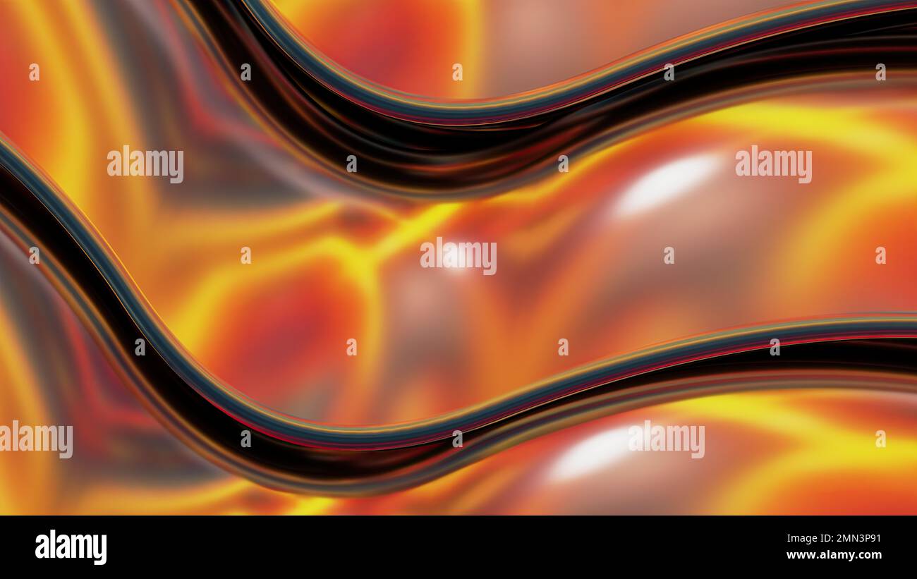 fiery red dark metal, streamlined Bezier lines abstract dramatic modern ...