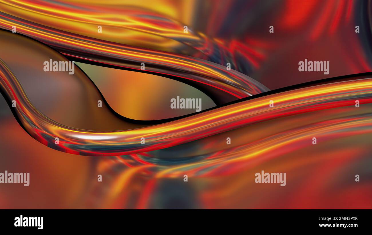 fiery red fluid, wave-like metal abstract, dramatic, modern, luxurious ...