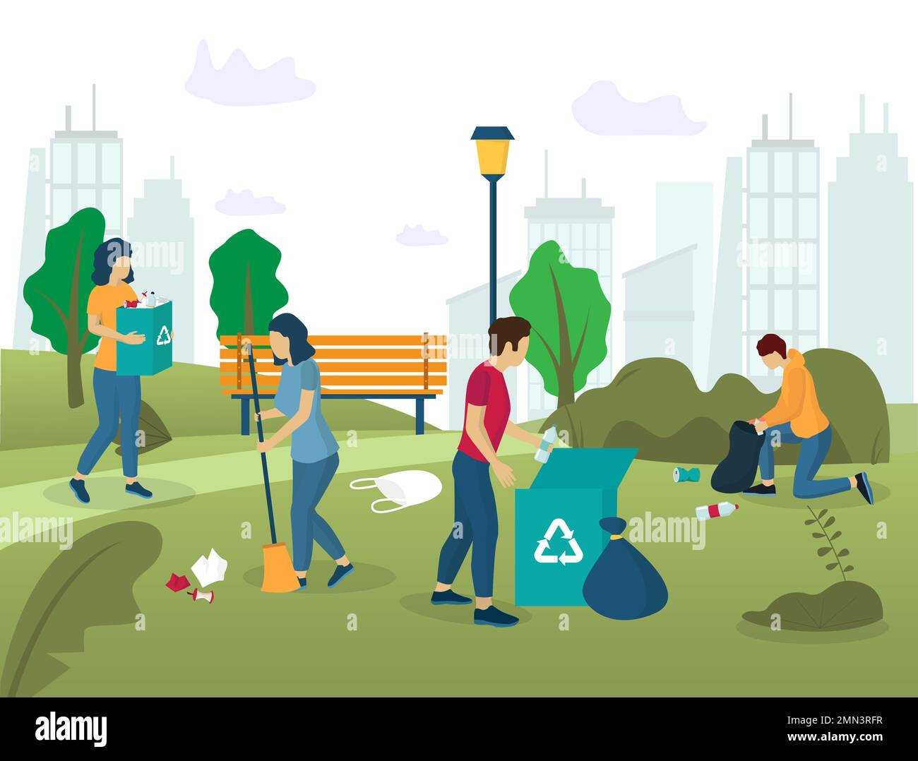 Park cleaning vector concept for web banner, website page Stock Vector ...
