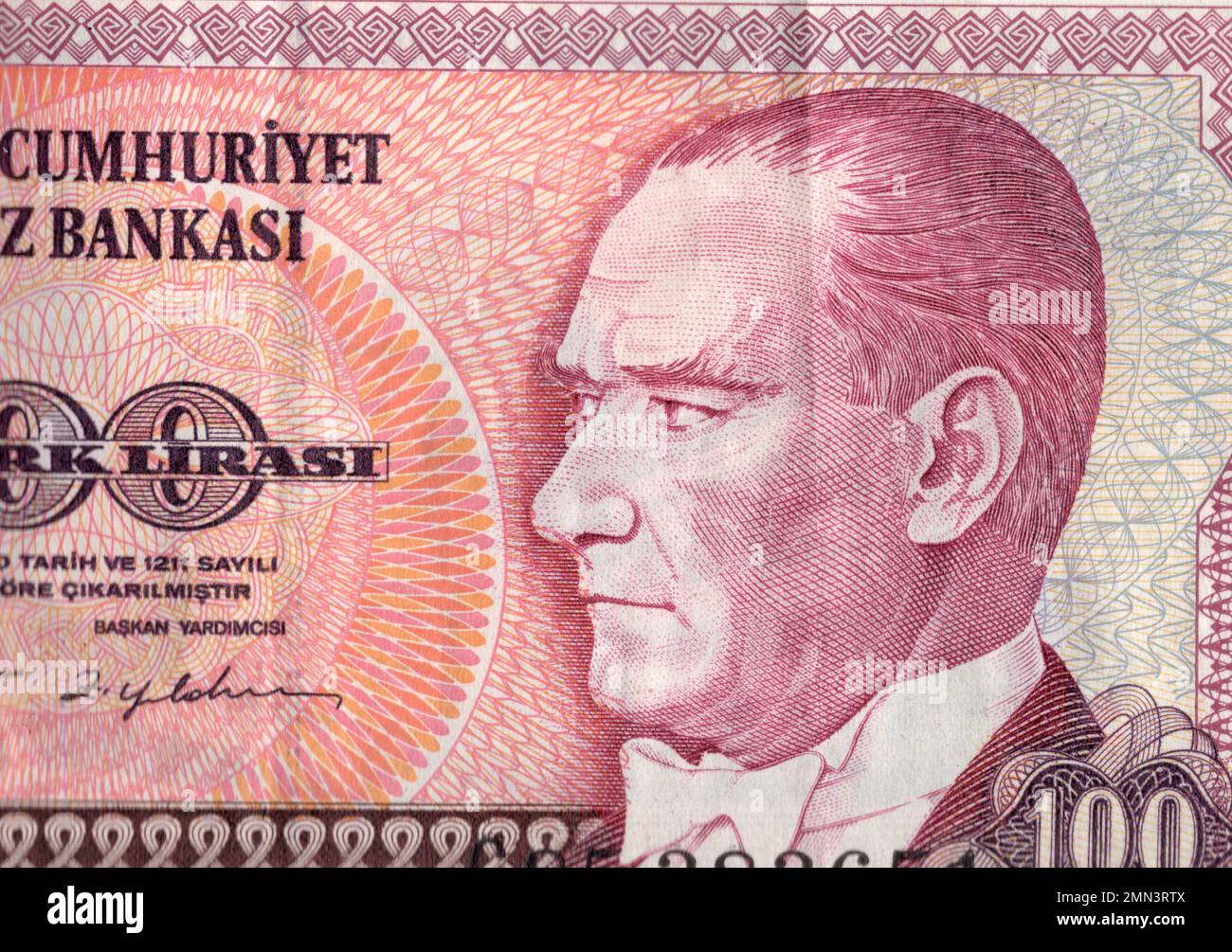 Detail of a vintage banknote from Turkey Stock Photo - Alamy