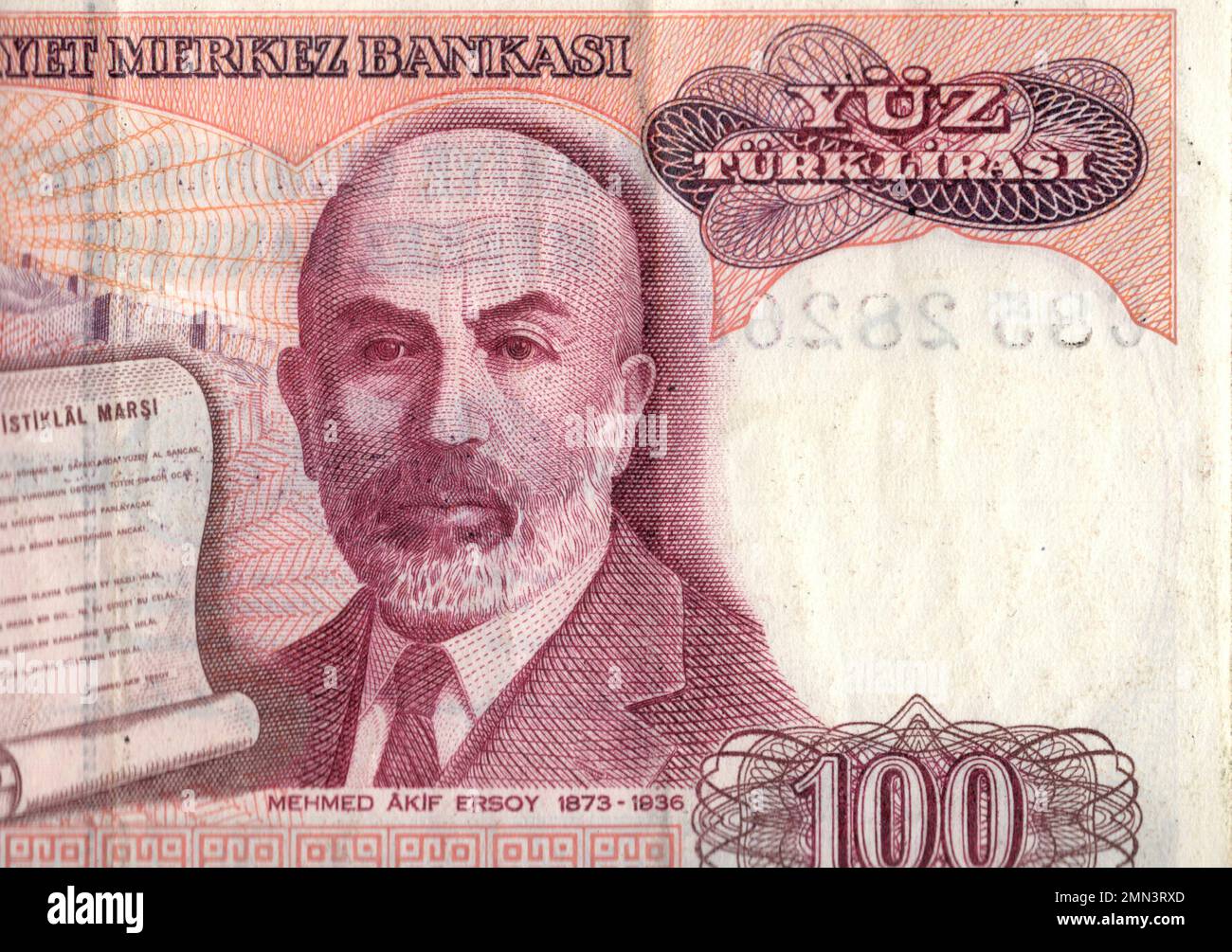 Detail of a vintage banknote from Turkey Stock Photo - Alamy