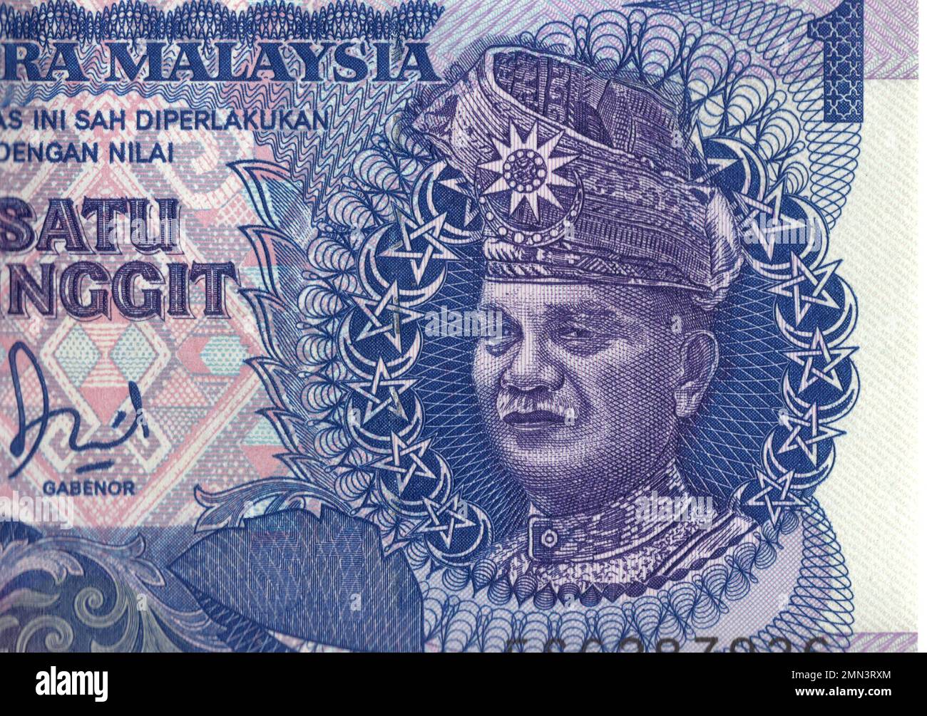 Detail of a vintage banknote from Malaysia Stock Photo - Alamy