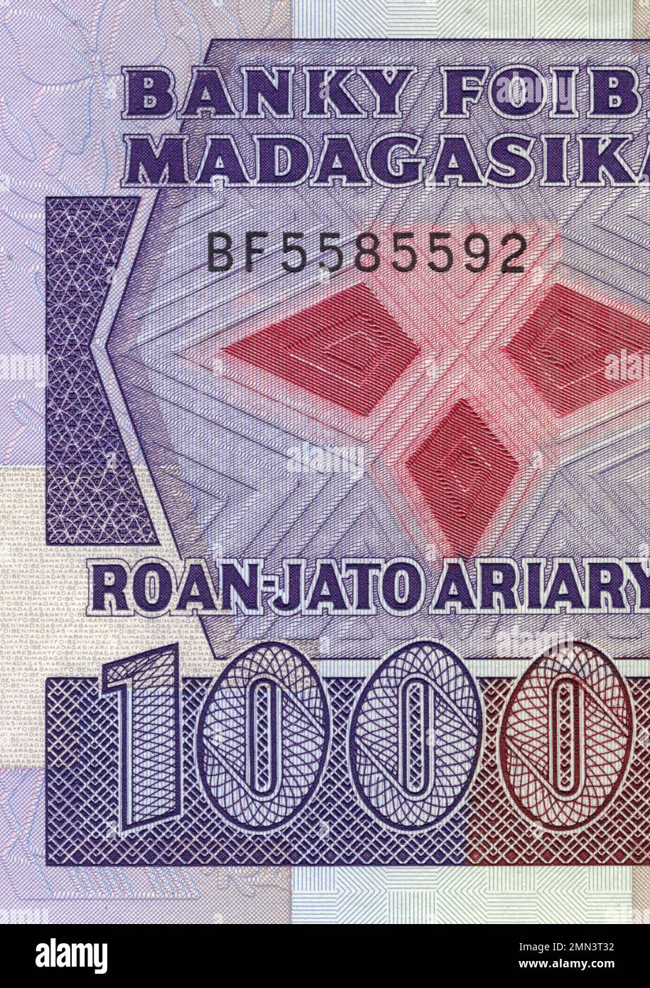 Detail of a vintage banknote from Madagascar Stock Photo - Alamy