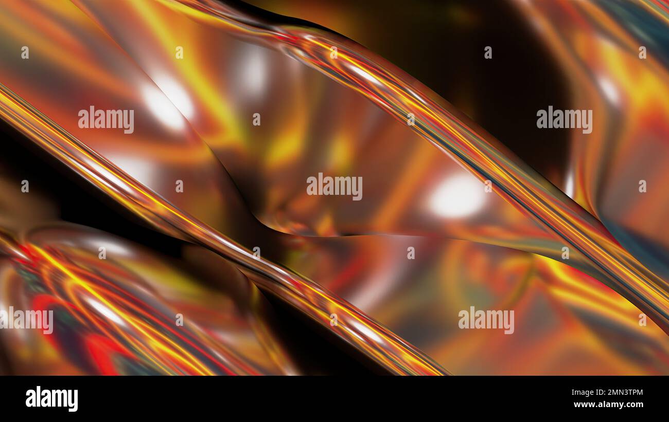 fiery red depth Bezier curves metallic abstract dramatic modern ...