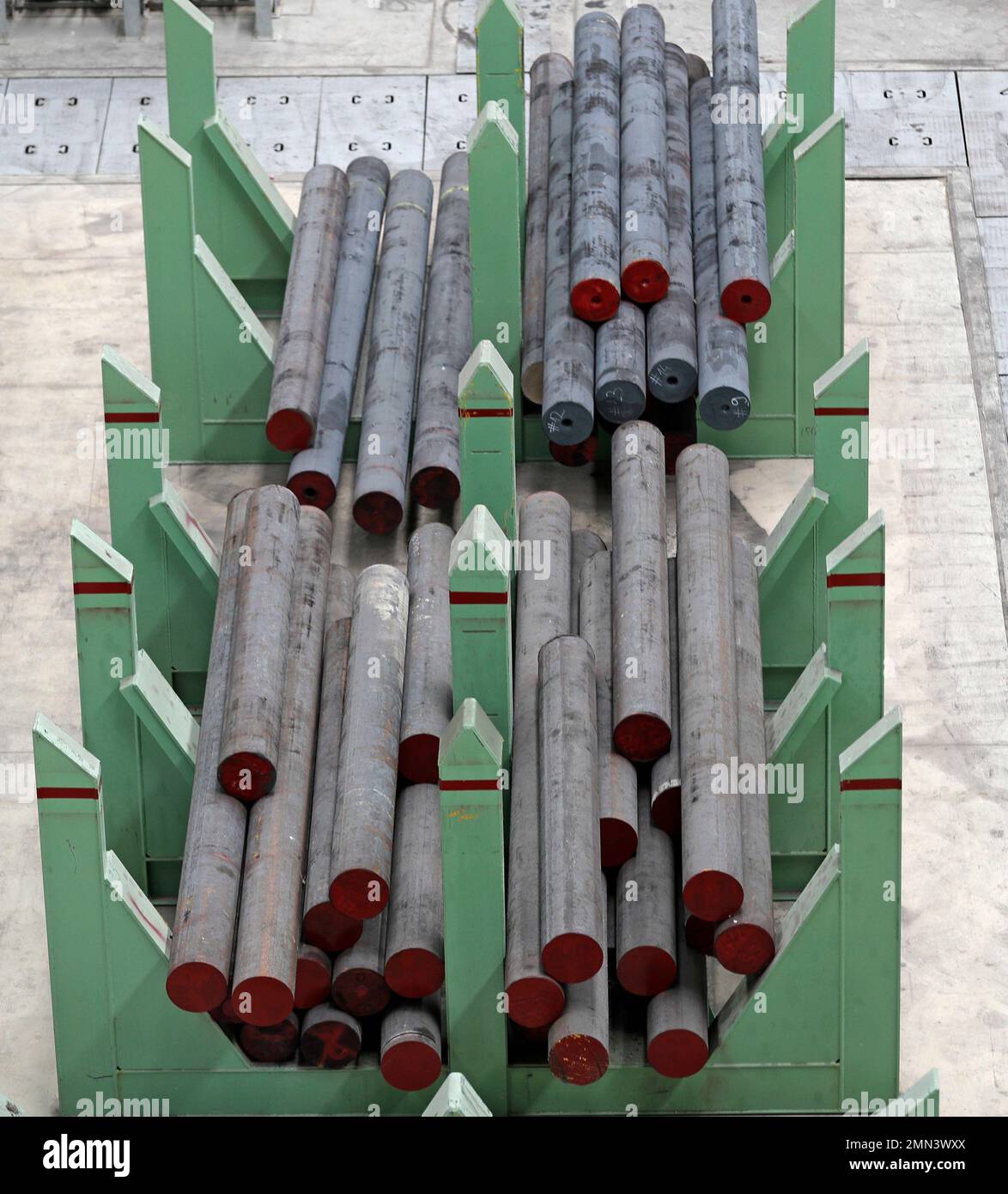 Steel billets are shown at the Tenaris seamless pipe mill Wednesday ...