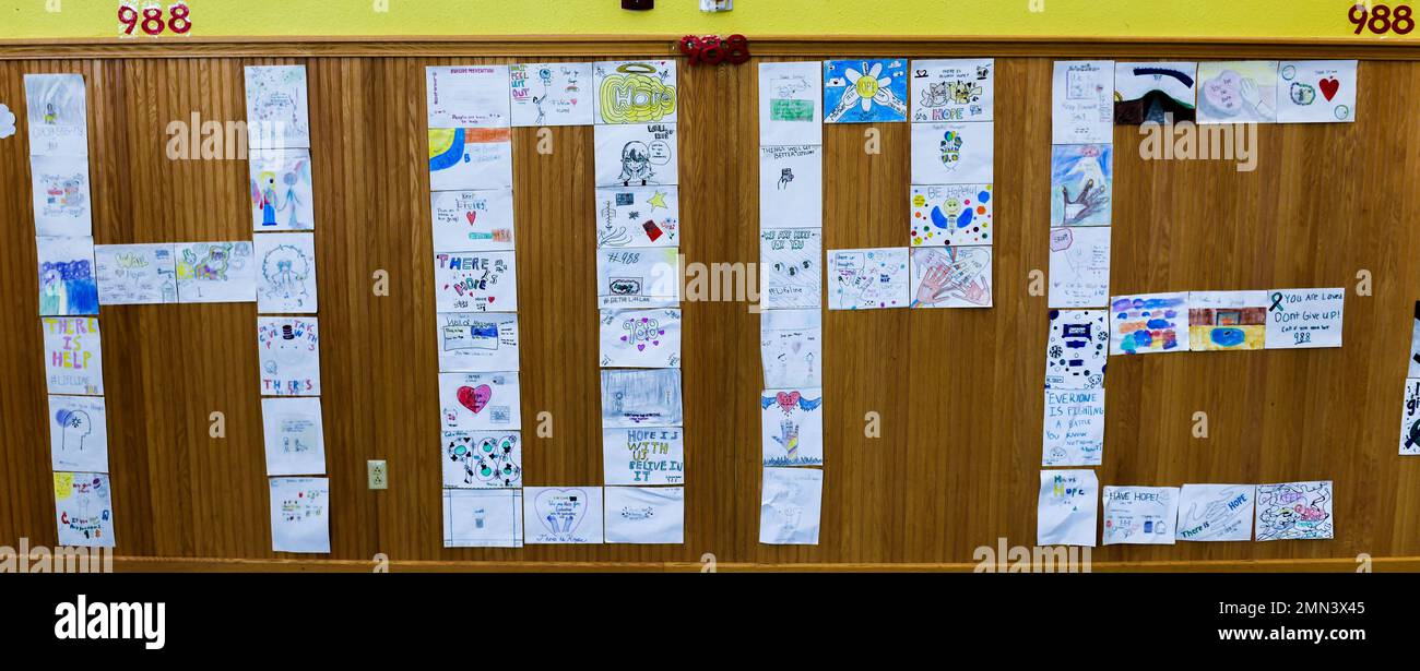 Pictures and paintings spelling out "Hope" are on display at U.S. Army ...
