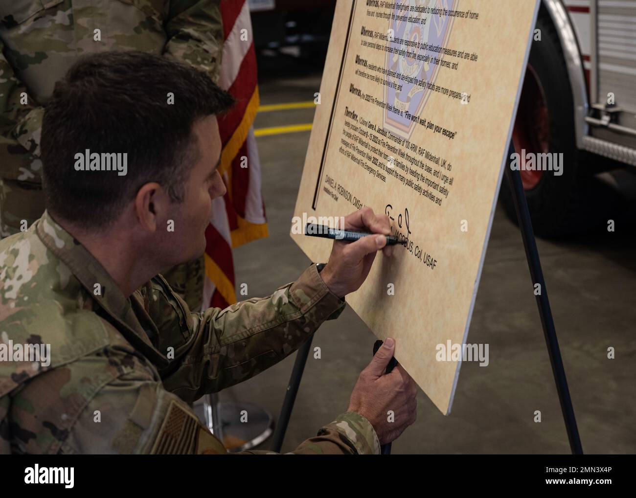 U.S. Air Force Col. Gene Jacobus, 100th Air Refueling Wing commander ...