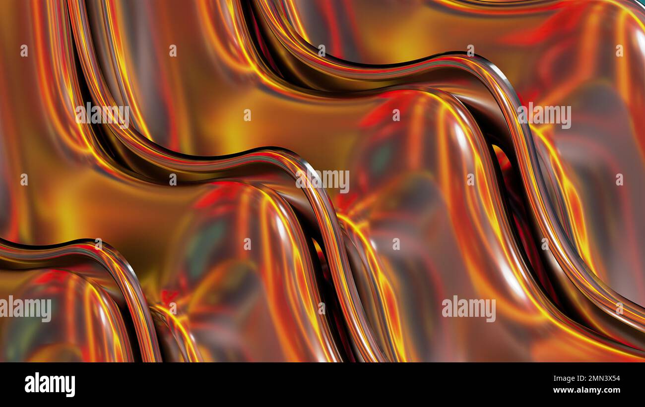 fiery red triangular wave-like metal plate enlargement abstract ...