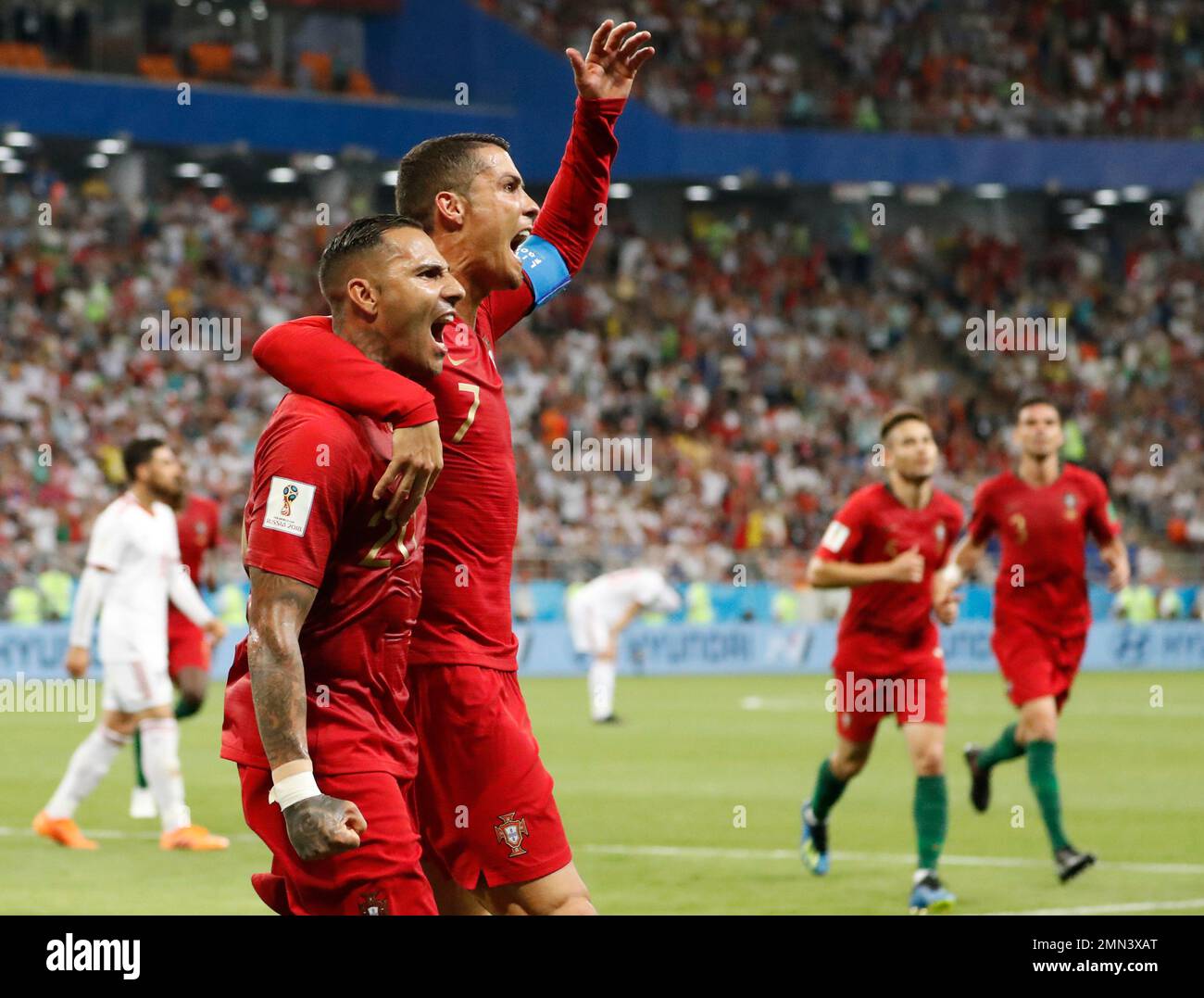 Portugal's Ricardo Quaresma, left, celebrates scoring his team's ...
