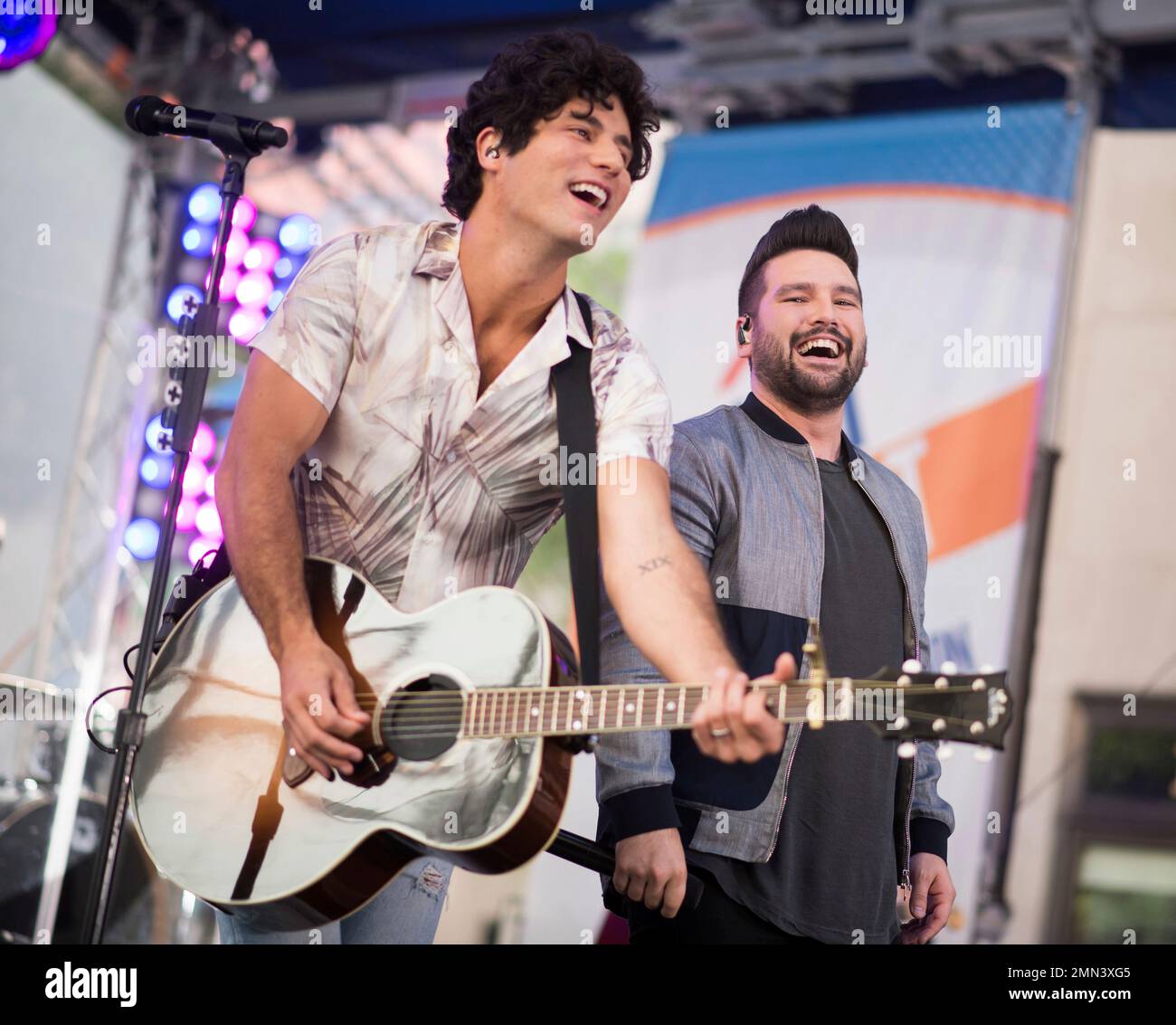 Dan Smyers, left, and Shay Mooney from the band Dan + Shay perform on ...