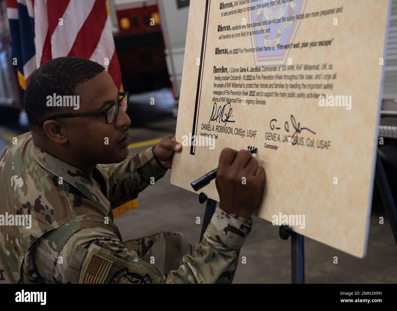 U.S. Air Force Chief Master Sgt. Daniel Robinson, 100th Civil Engineer ...