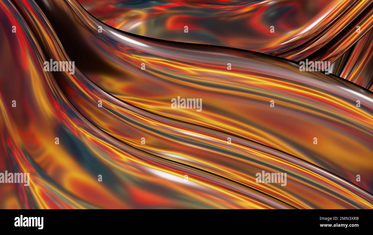 fiery red metallic stage curtain beautiful curves abstract dramatic ...