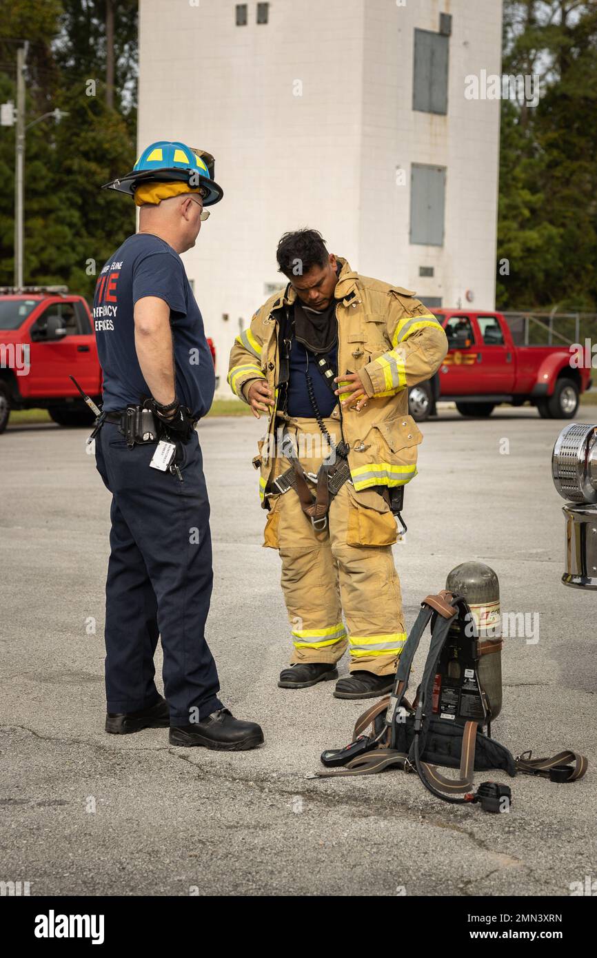 Lt. Preston Guidry, a firefighter with Camp Lejeune Fire and Emergency ...