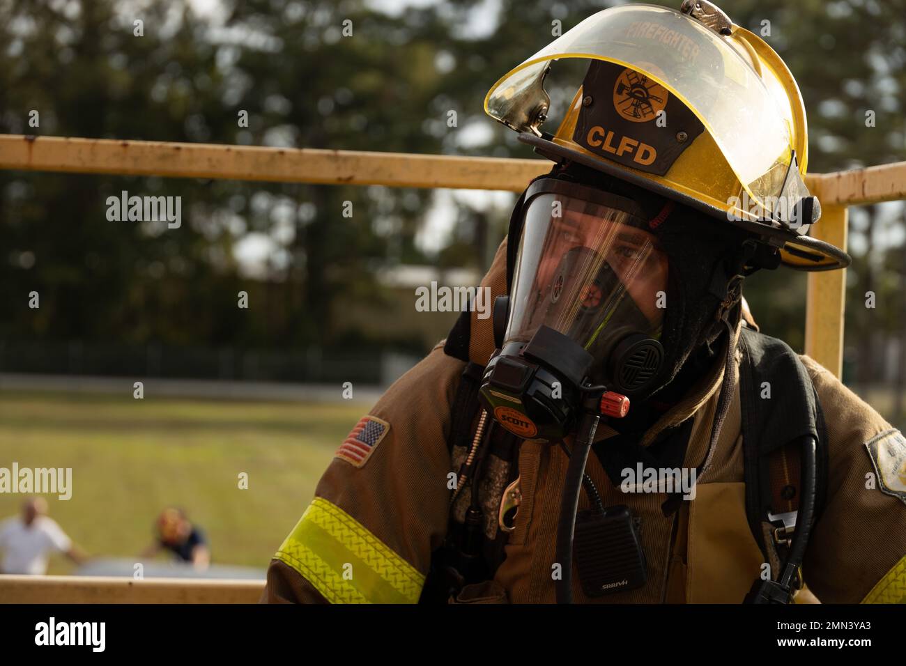 Caleb Mitchell, a firefighter with Camp Lejeune Fire and Emergency ...