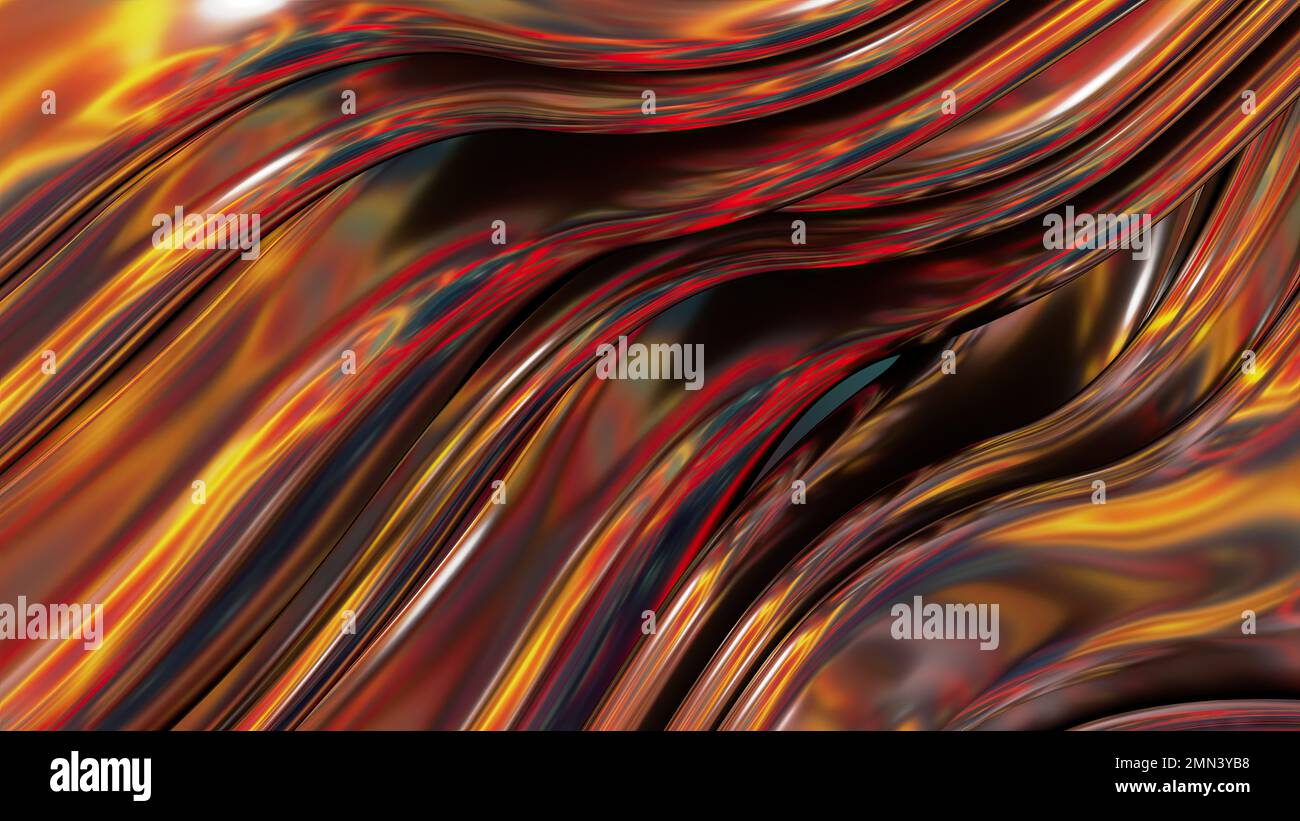 fiery red stream of metal reminiscent of a flowing river abstract ...