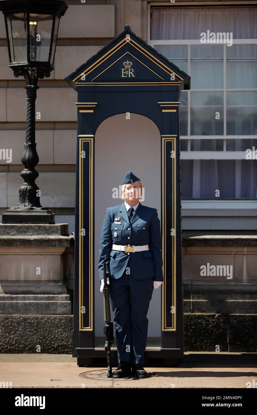 A member of "The Queen's Guard" from the Royal Canadian Air Force (RCAF ...