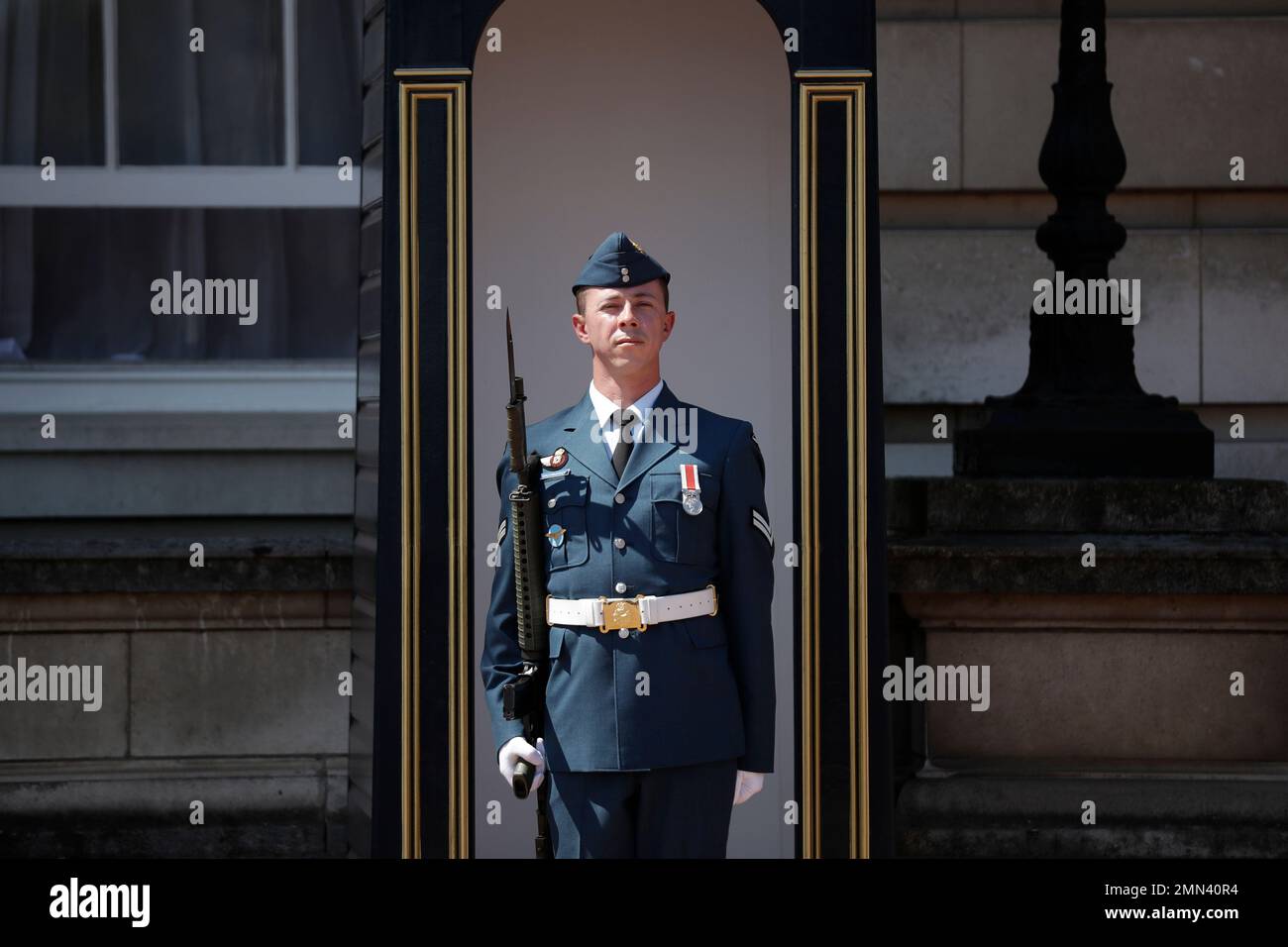 A member of "The Queen's Guard" from the Royal Canadian Air Force (RCAF ...