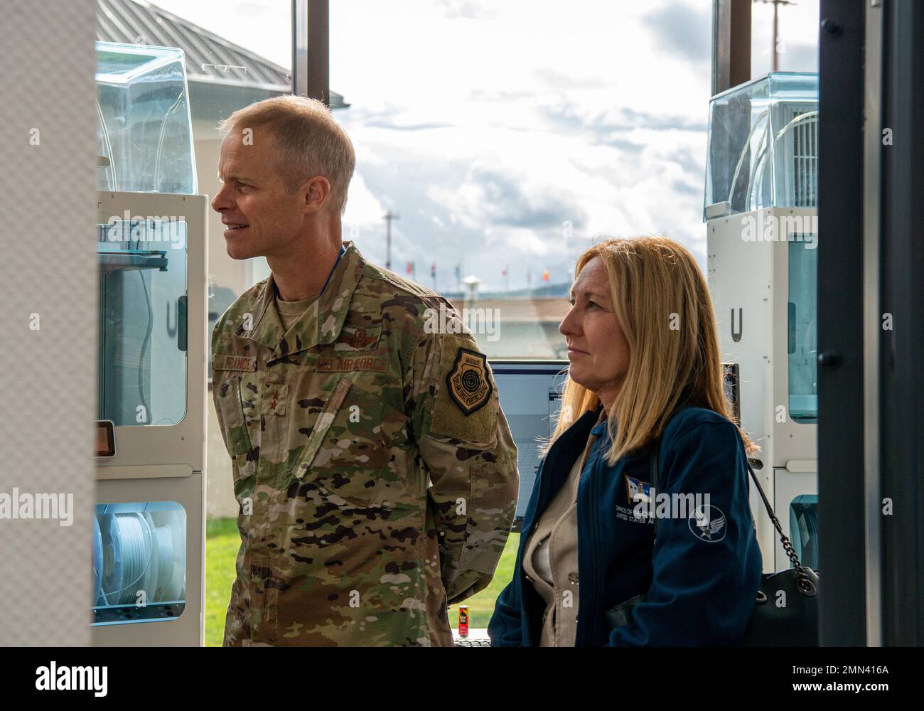U.S. Air Force Maj. Gen. Derek France, Third Air Force commander, and ...