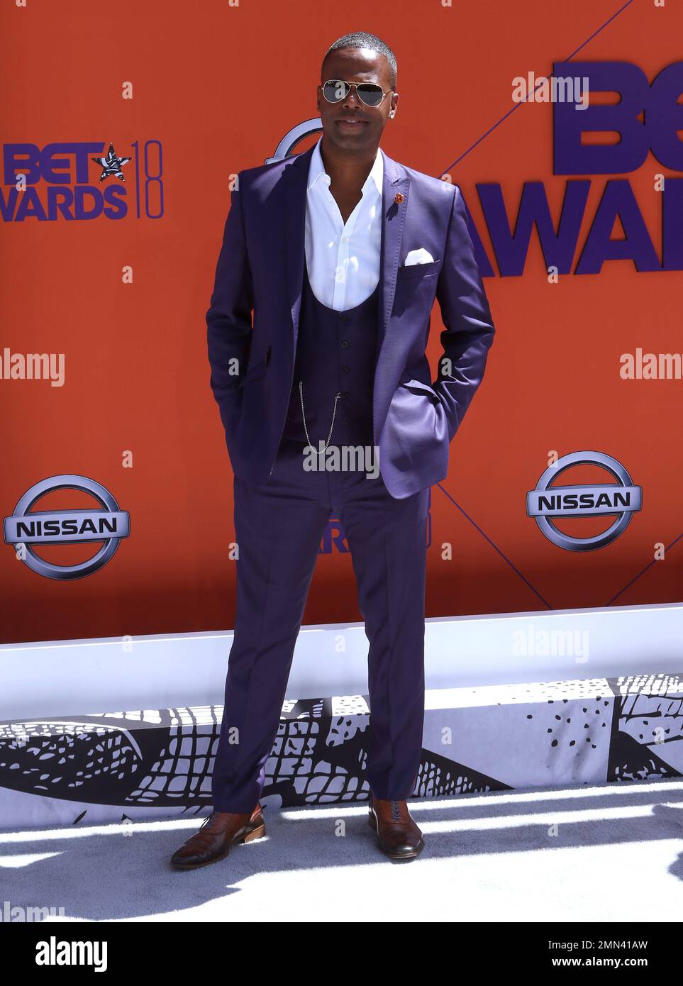 A. J. Calloway arrives at the BET Awards at the Microsoft Theater on ...