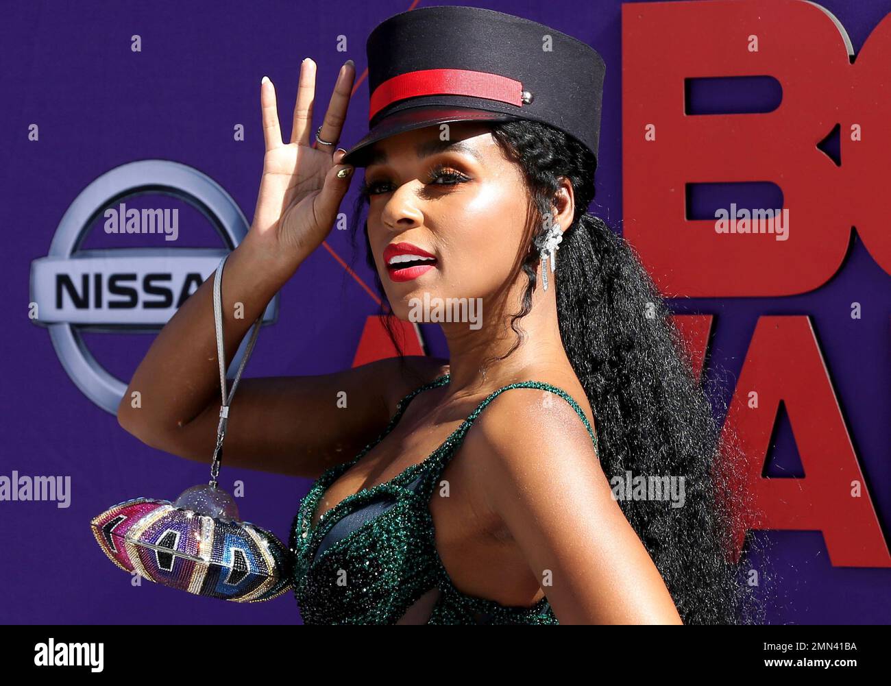 Janelle Monae arrives at the BET Awards at the Microsoft Theater on ...