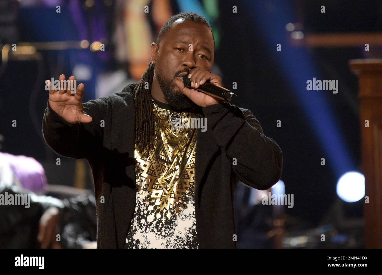 Sly Pyper performs at the BET Awards at the Microsoft Theater on Sunday ...