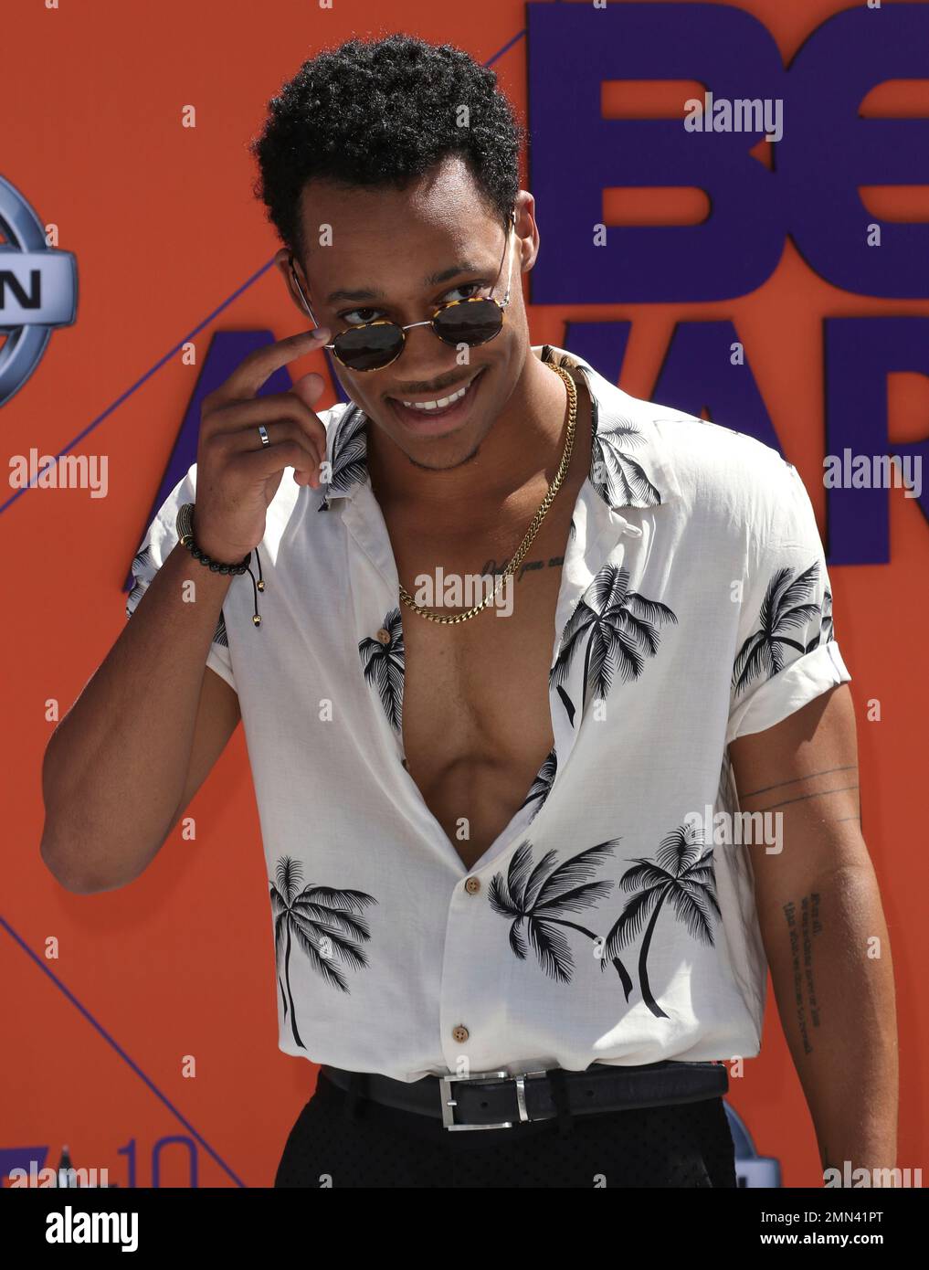 Tyler James Williams arrives at the BET Awards at the Microsoft Theater ...