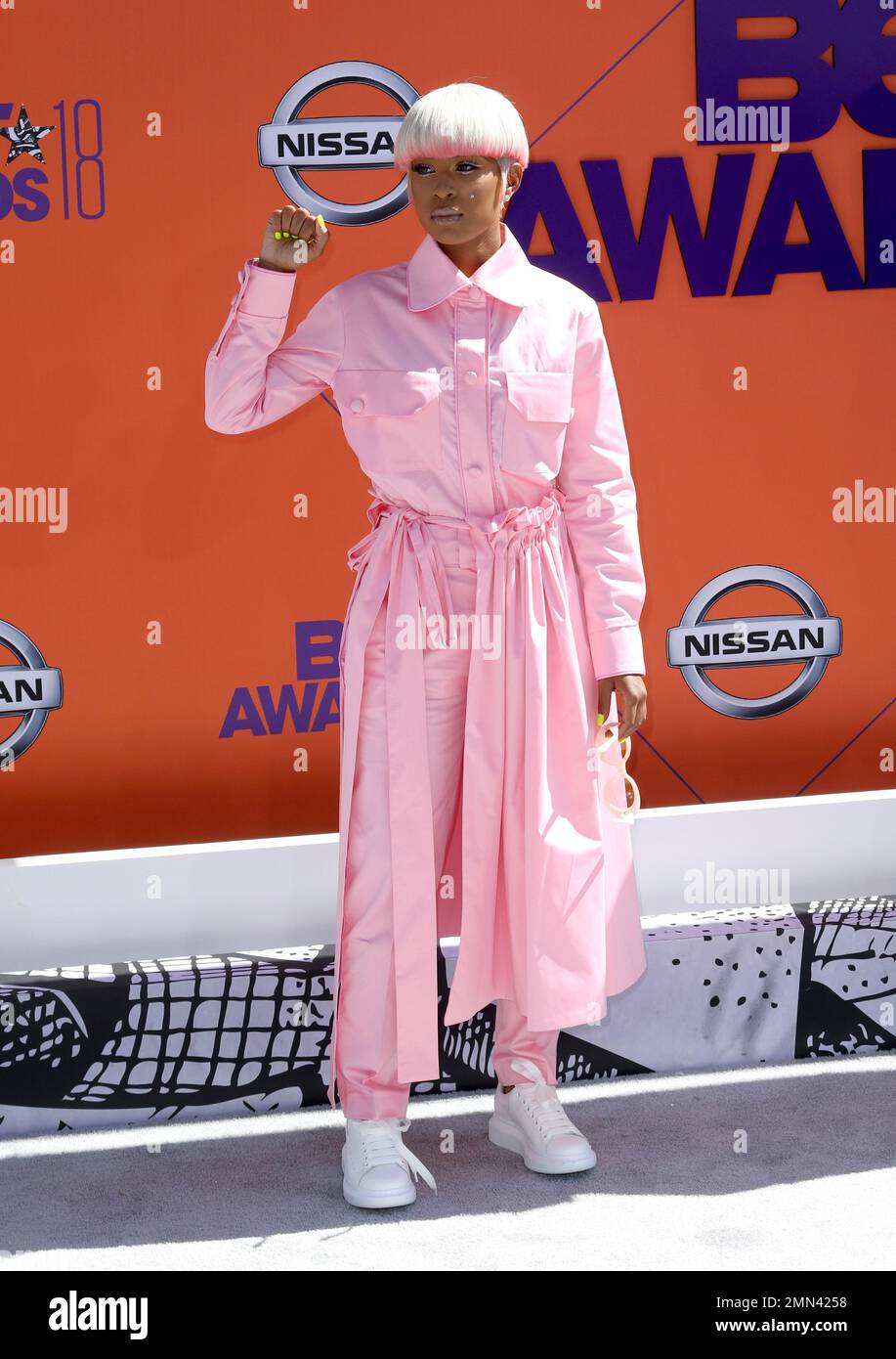 DeJ Loaf arrives at the BET Awards at the Microsoft Theater on Sunday ...