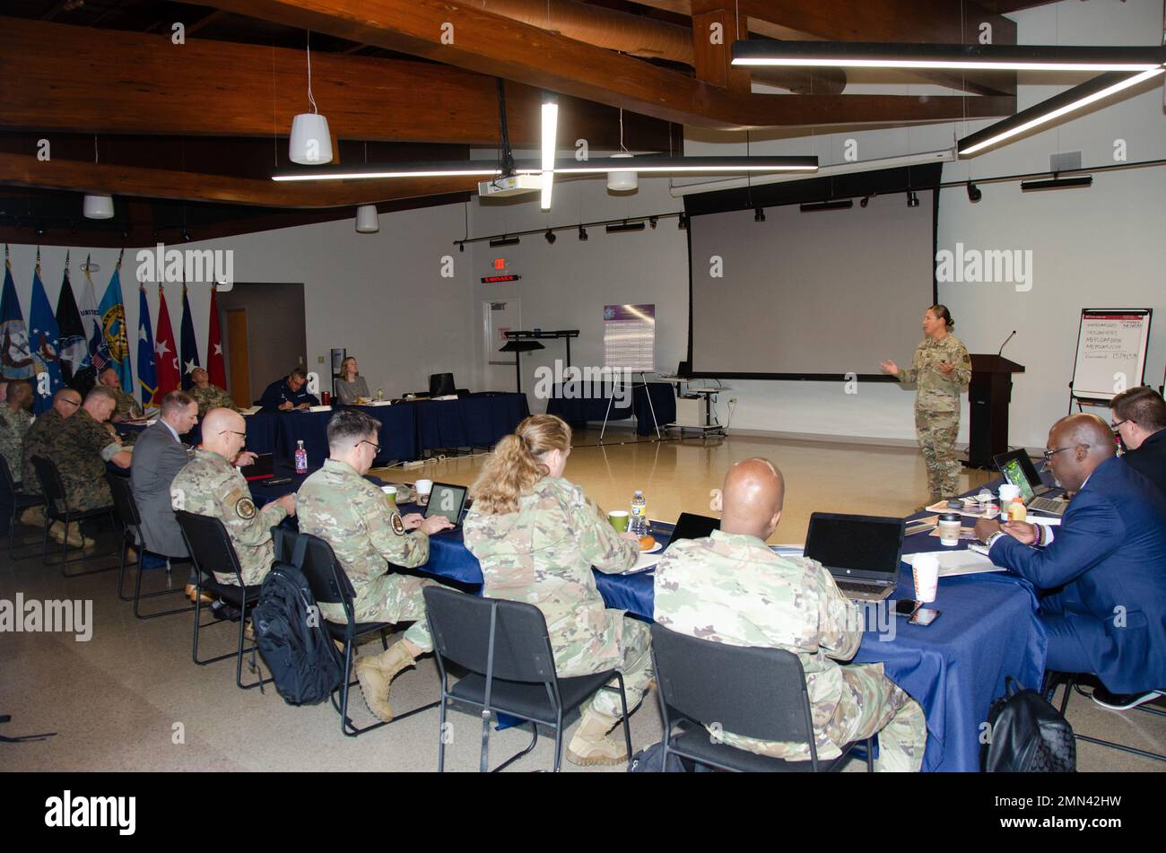 Army Col. Megan Stallings, USMEPCOM commander, addresses the Joint ...