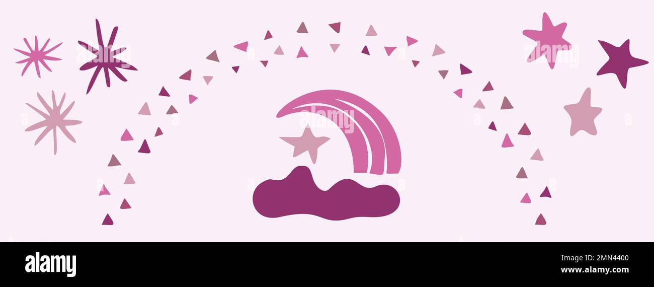 Simple starry sky motif vector set. Collection of nighttime icons for ...