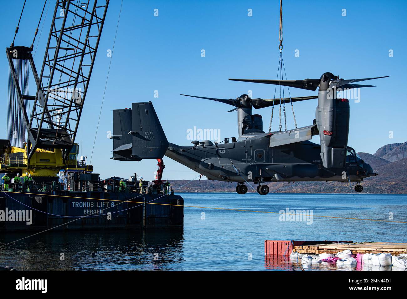 A U.S. Air Force CV-22B Osprey, assigned to the 352nd Special ...