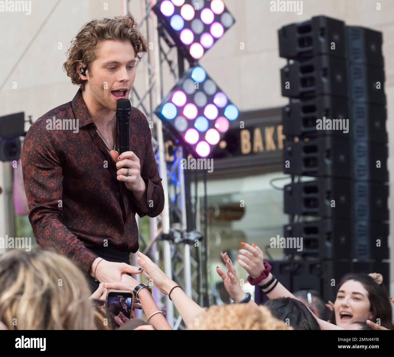 Luke Hemmings from the band 5 Seconds of Summer performs on NBC's ...
