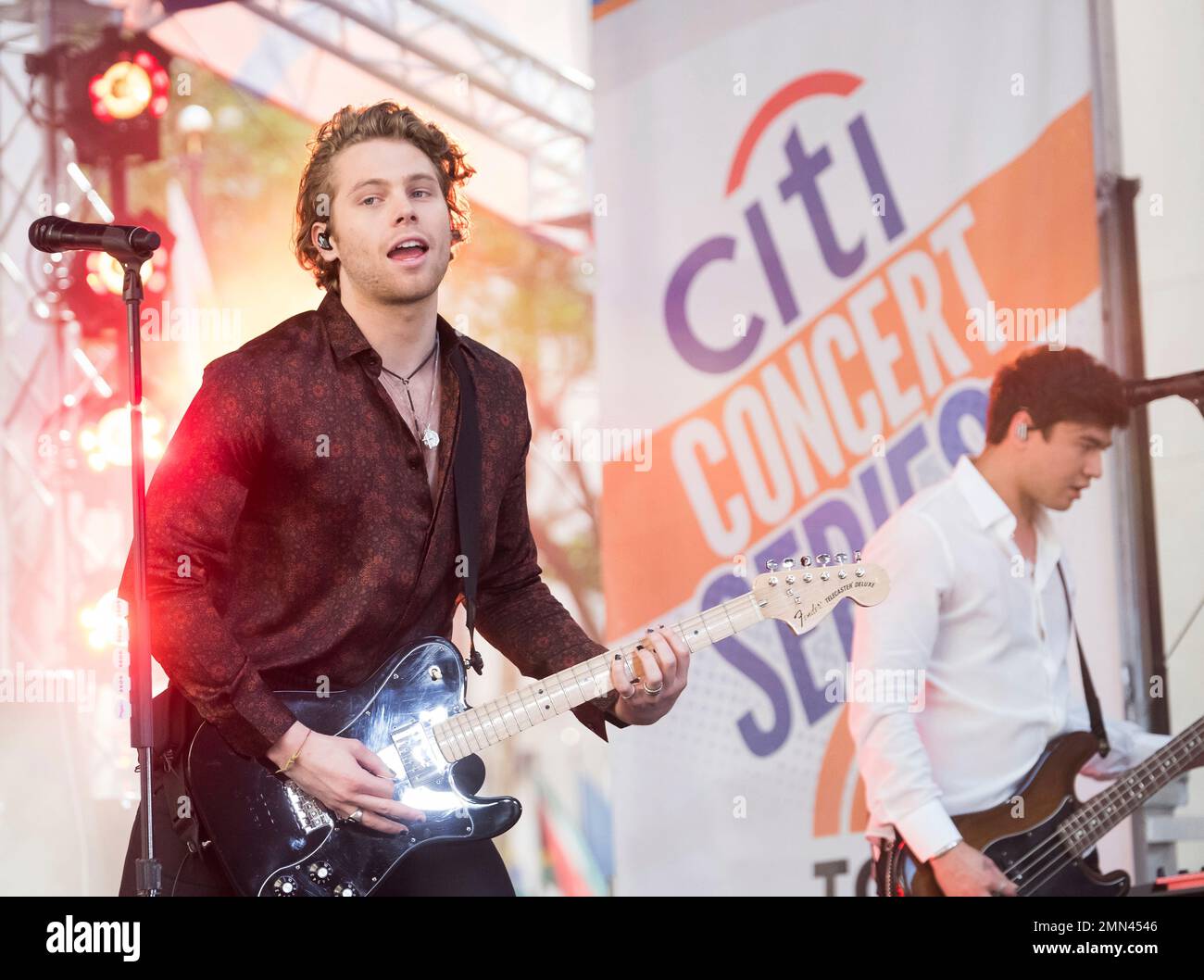 Luke Hemmings from the band 5 Seconds of Summer performs on NBC's ...