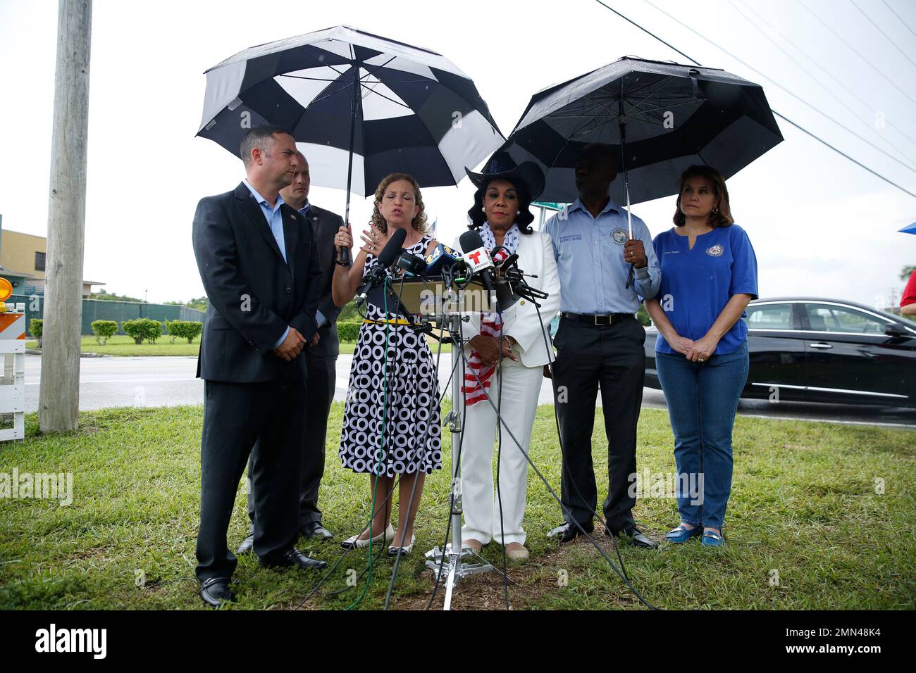 Congresswoman Debbie Wasserman Schultz, speaks during a news conference ...