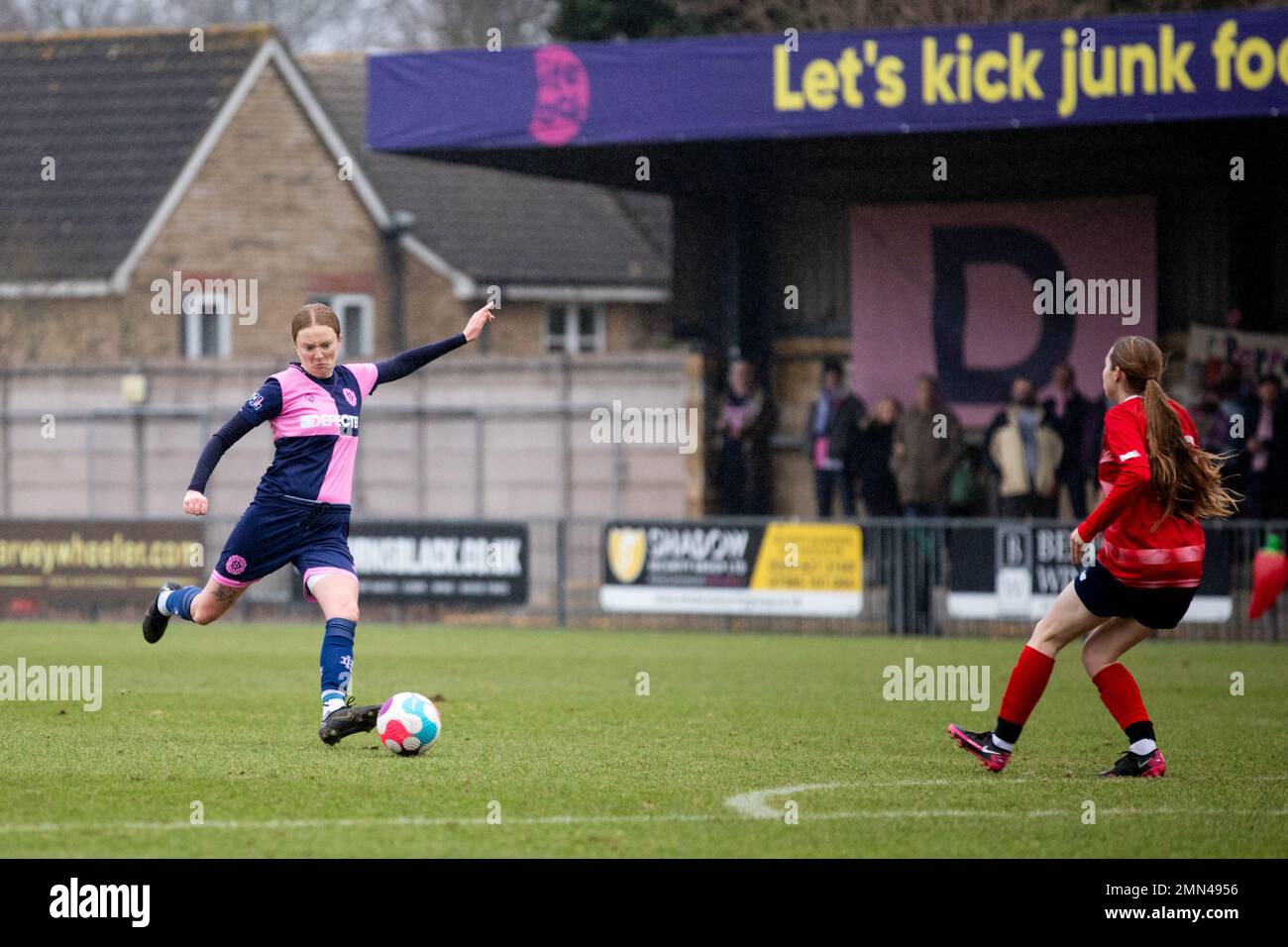 Ceylon Hickman (13 Dulwich Hamlet) takes a shot that leads to the ...