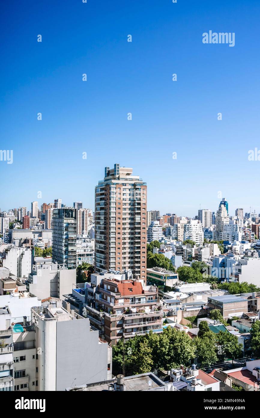 View of Buenos Aires from above. Cityscape architecture, houses and ...
