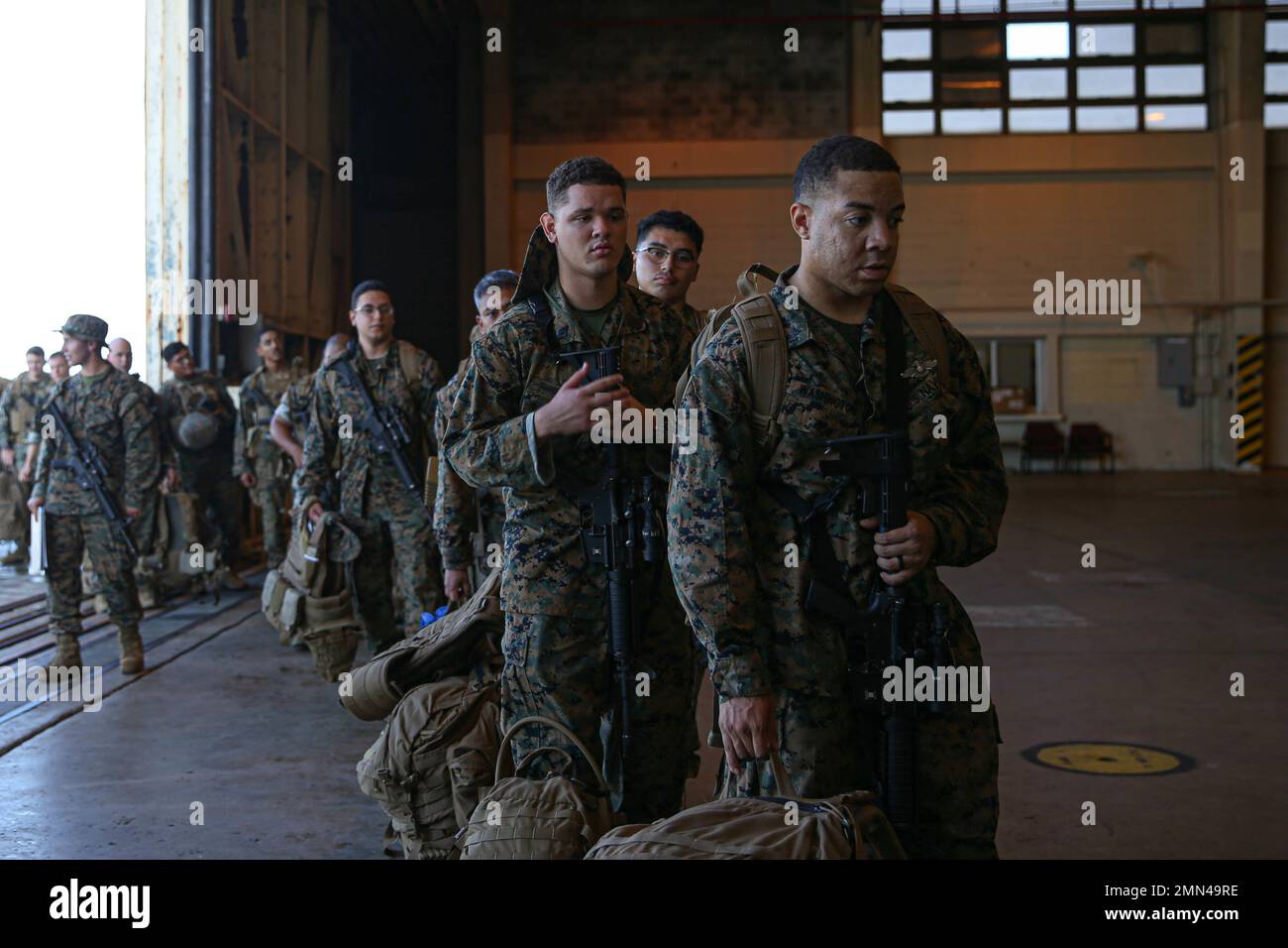 U.S. Marines and Sailors with 3rd Marine Logistics Group stand by for ...