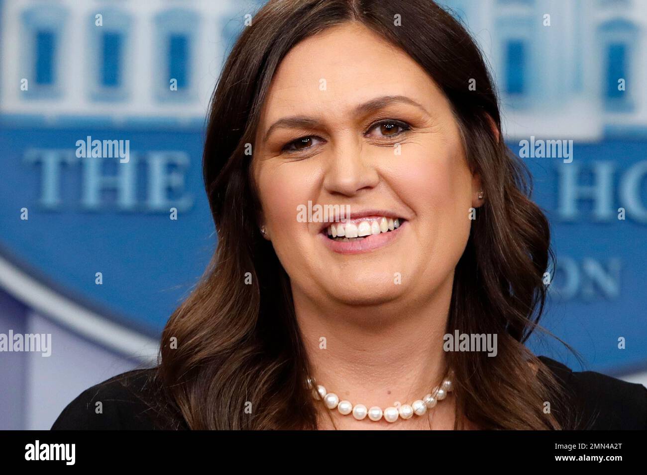 FILE - In this June 14, 2018 file photo, White House Press Secretary ...