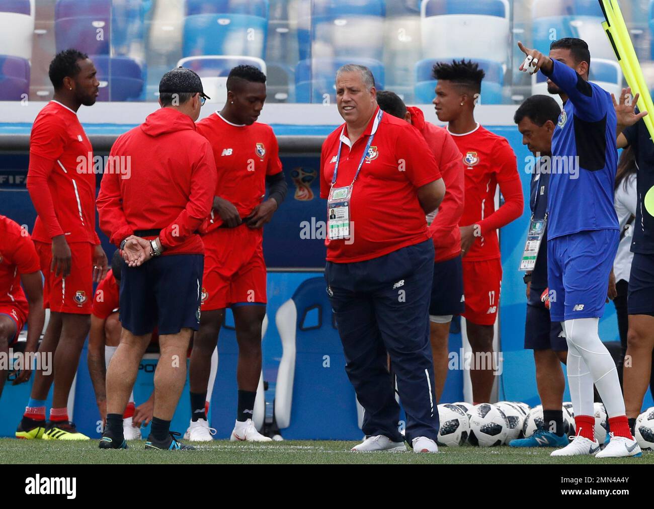 Ramon Cardoze, vicepresident of the Panama FA, foreground, attends a ...