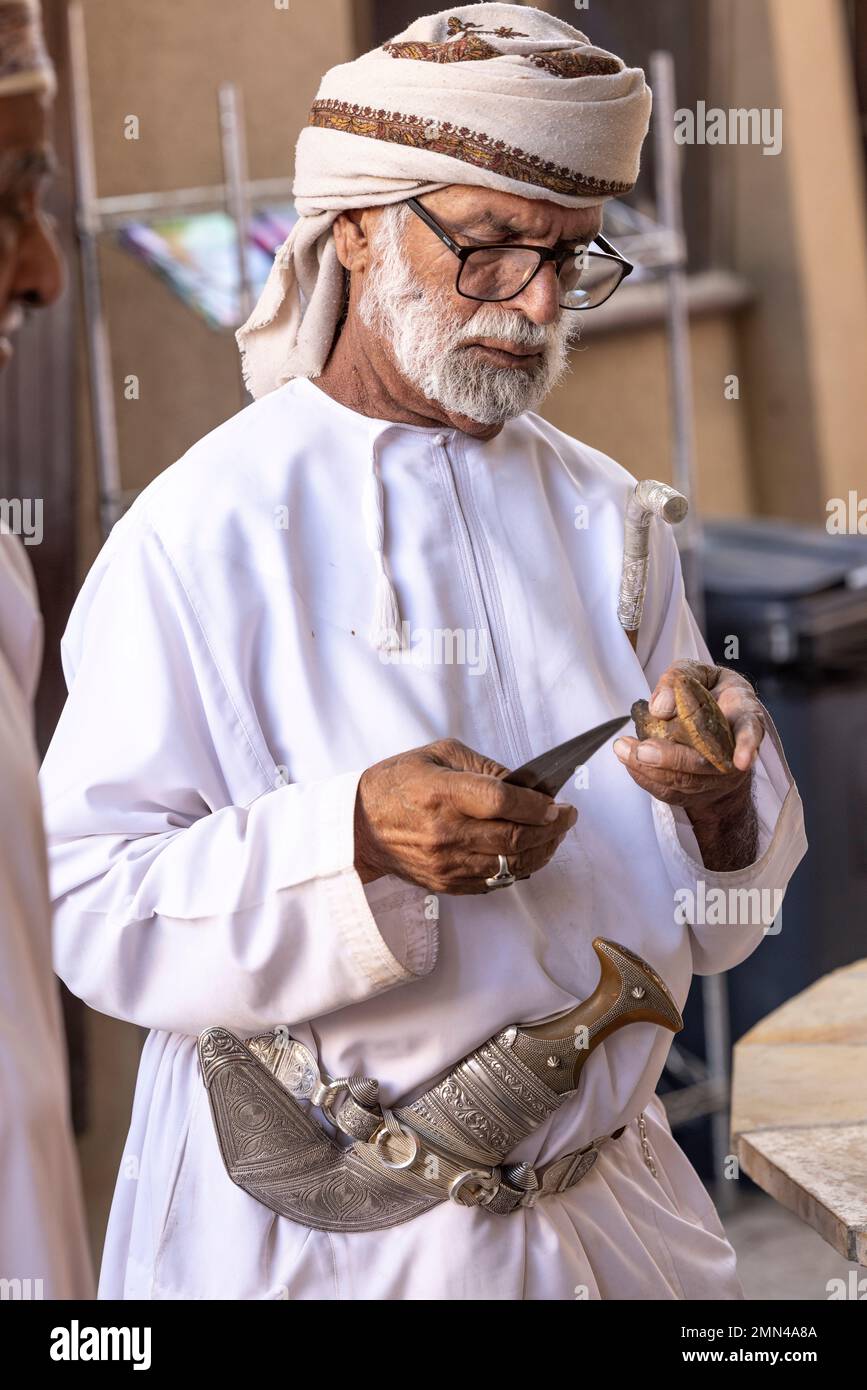 Nizwa, Oman, 2nd December 2022: omani man in traditional outfit at the ...