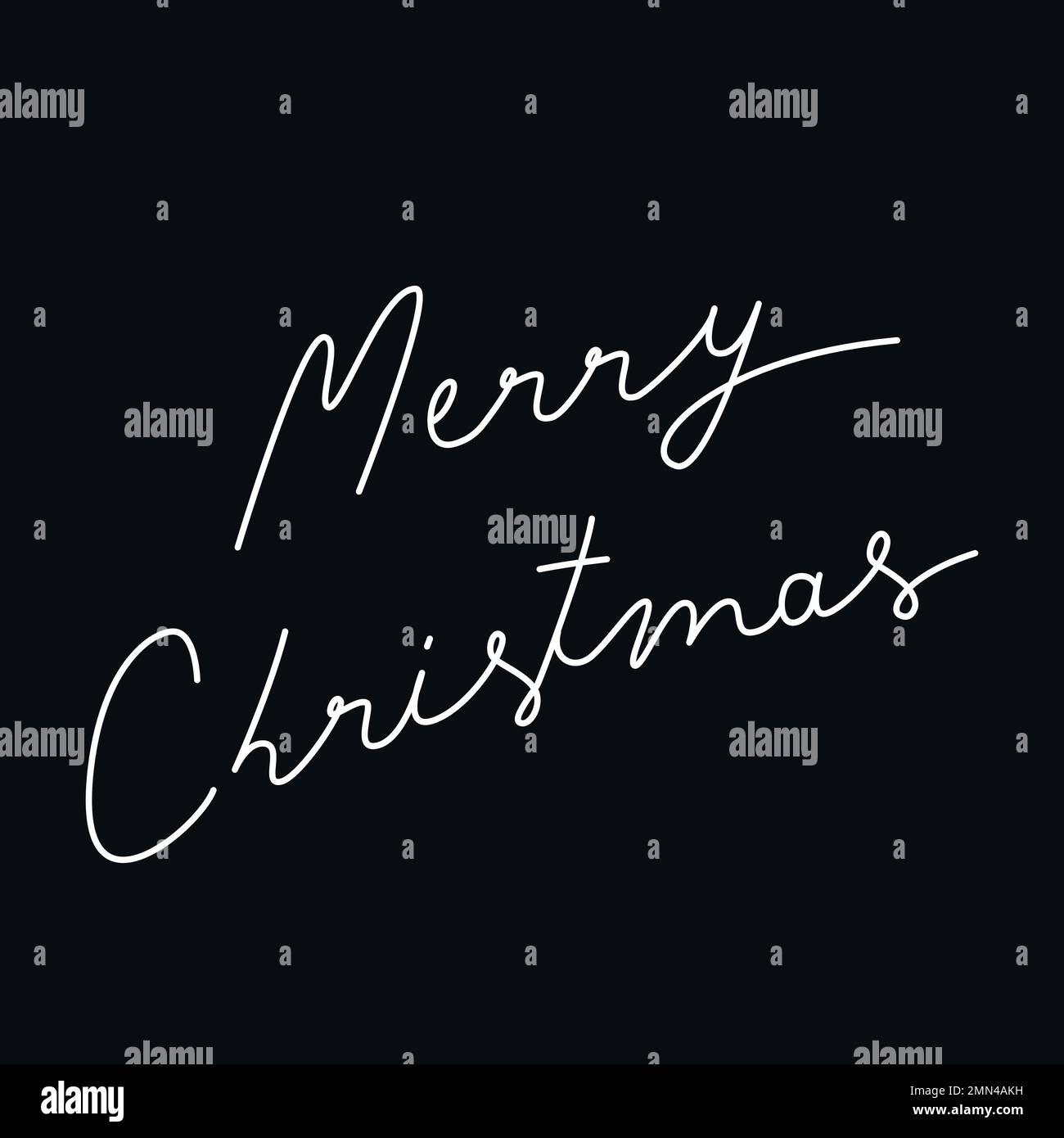 Merry Christmas calligraphy sticker, white text design vector Stock ...