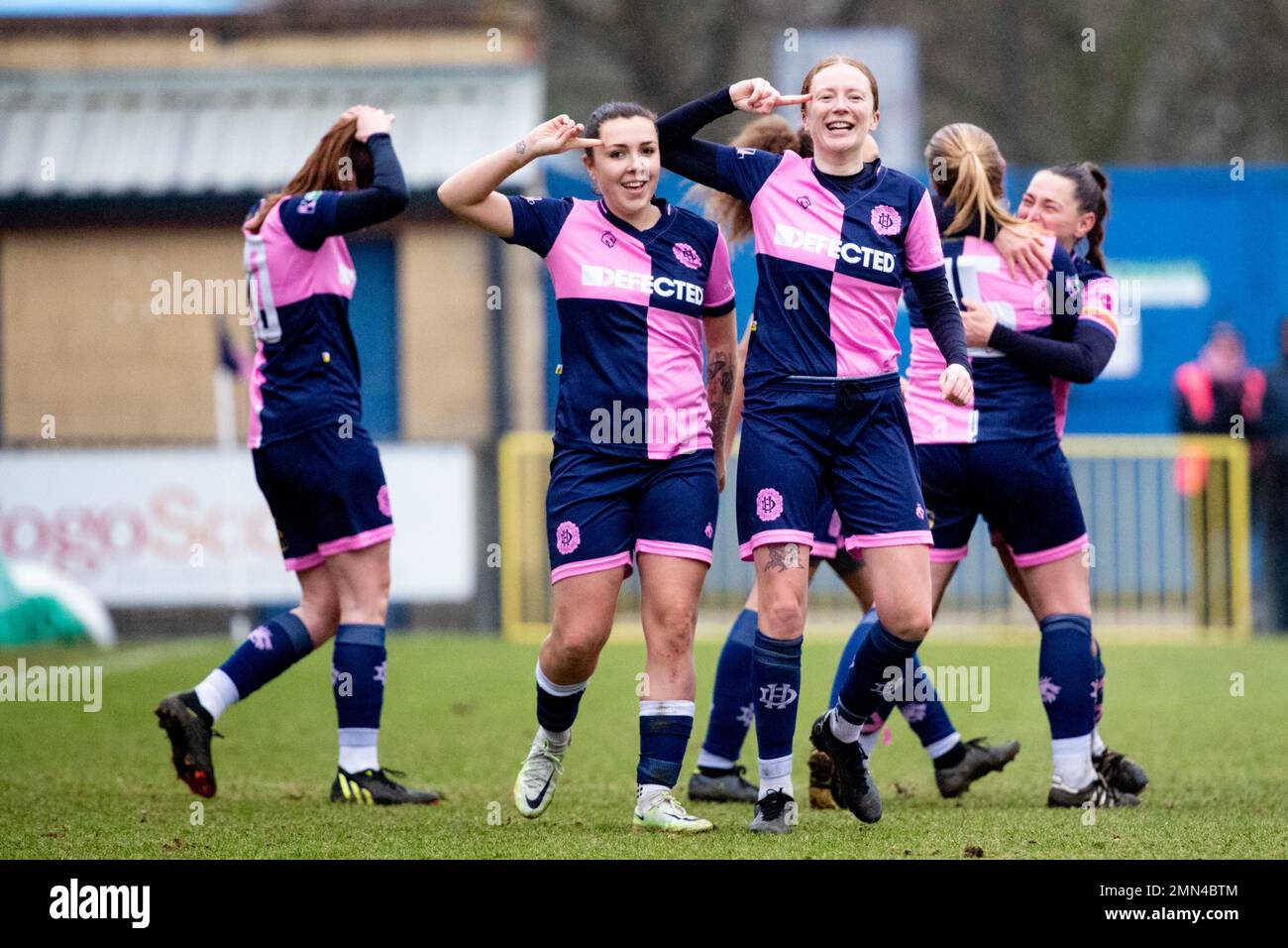 Sophie Manzi and Ceylon Hickman of Dulwich Hamlet FC Women do a tribute ...
