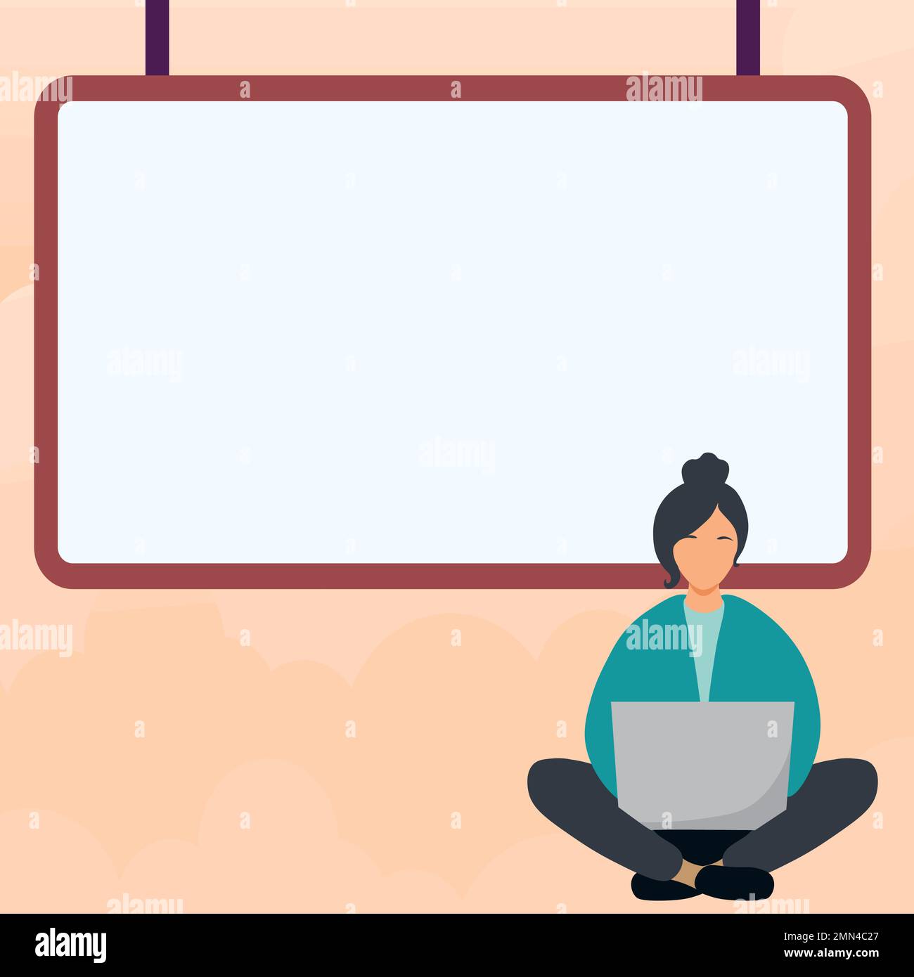 Woman learning over laptop Stock Vector Images - Alamy