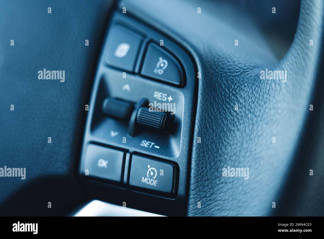 Steering wheel buttons for in-car options. Intended for greater comfort ...