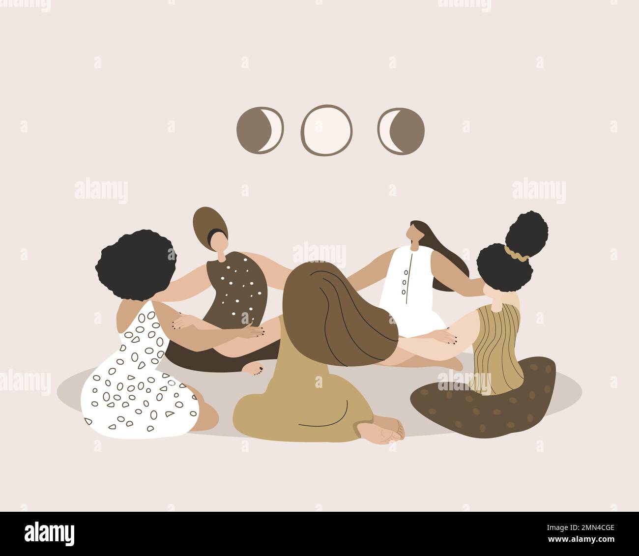 Mysterious Magic Female Circle.Women Round,Girls hold hand together ...