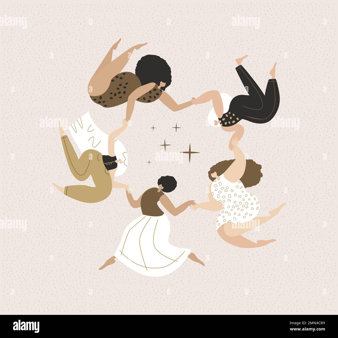 Mysterious Magic Female Circle.Women Dancing Ritual,voodoo dance hold ...