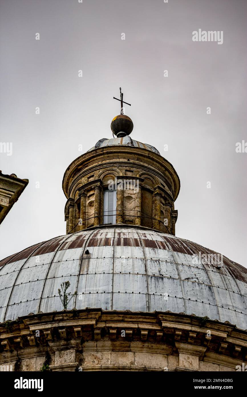 The upper part of the dome of Christian cathedral in Tuscany, Italy ...