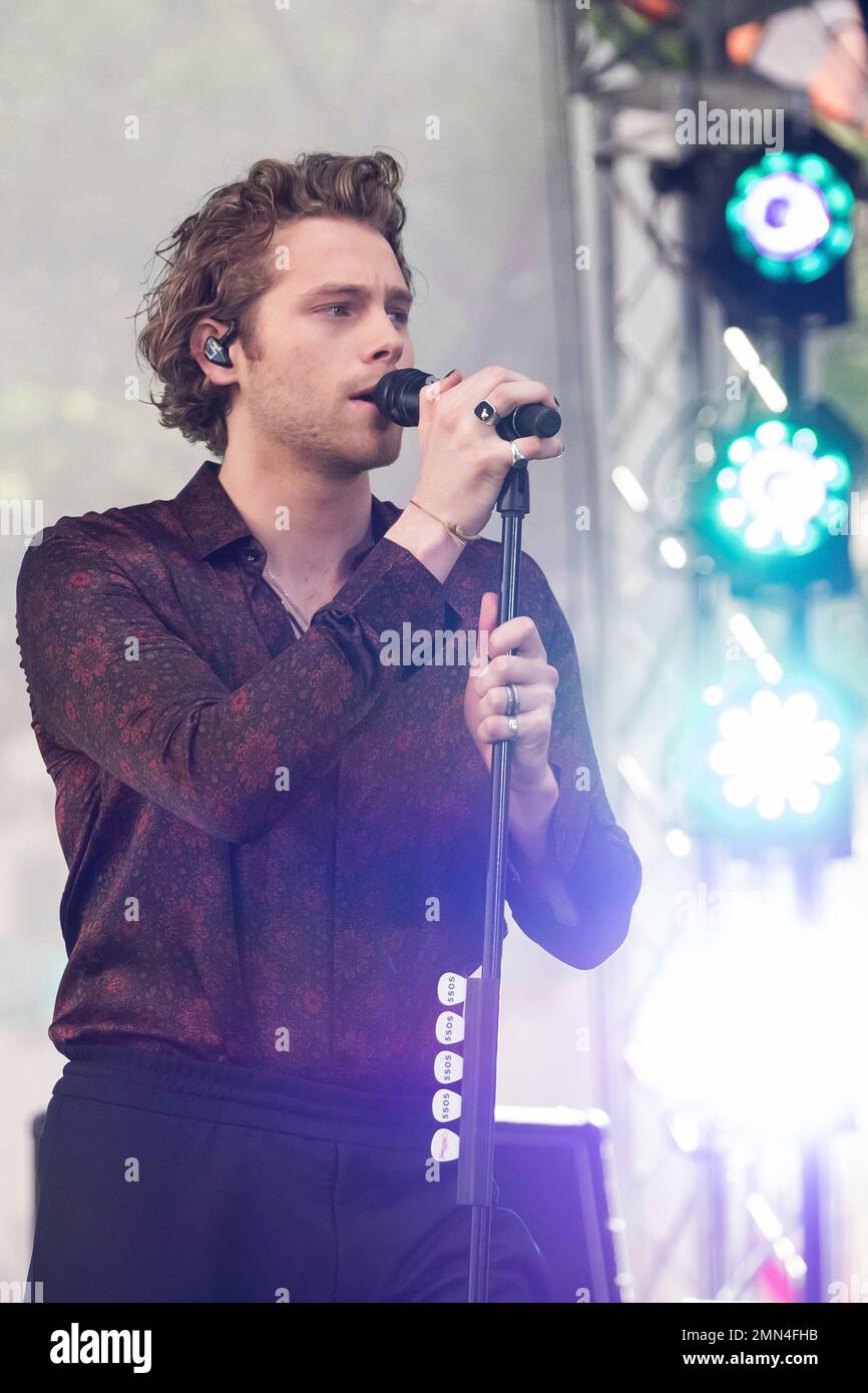 Luke Hemmings from the band 5 Seconds of Summer performs on NBC's ...