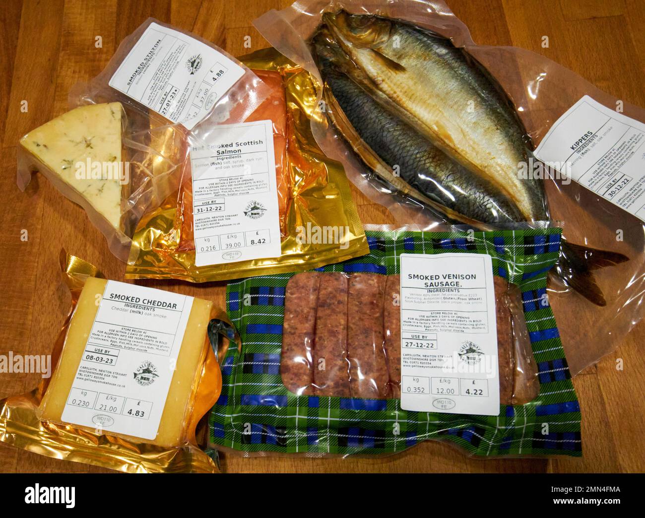 smoked cheeses kippers smokes venison sausages part of a batch of ...