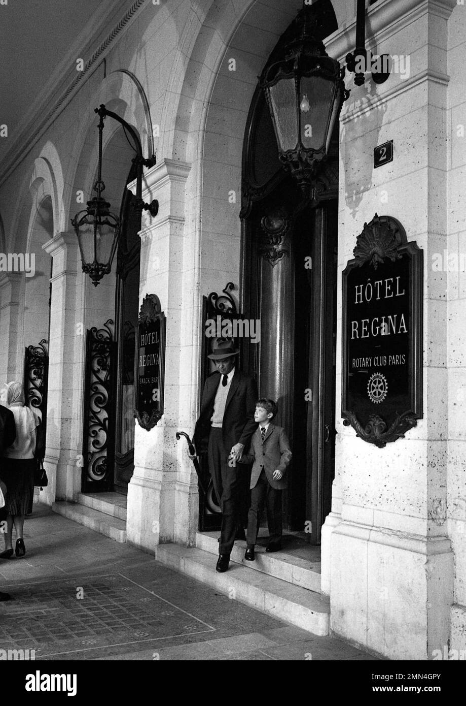 US actor James Stewart and child actor Billy Mumy during filming of a ...