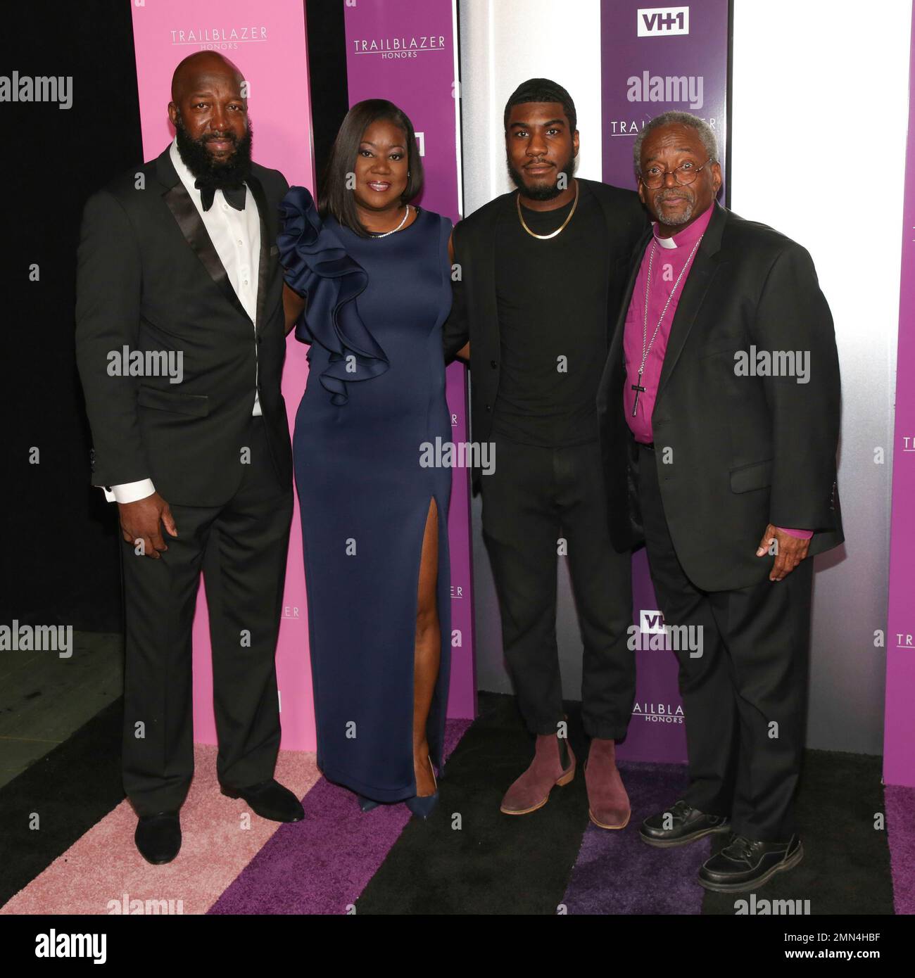 Honorees Tracy Martin, from left, Sybrina Fulton pose with Jahvaris ...
